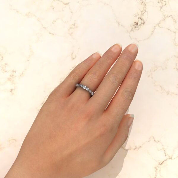 0.26Ct Infinity Round Cut Lab Created Diamonds Eternity Band Ring ...