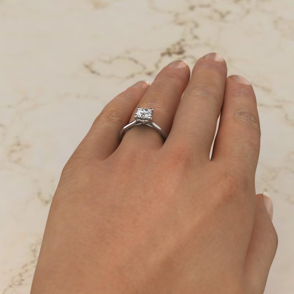 Round Cut Solitaire Heart Prong Lab Created Diamond Engagement Ring ...